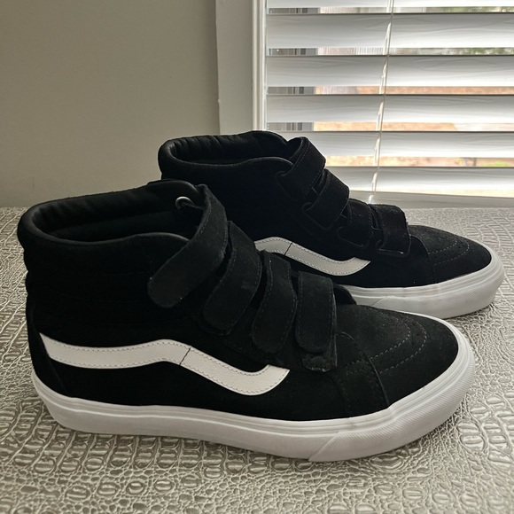 Vans | Shoes | Vans Sk8hi Velcro Black Mens 95 | Poshmark